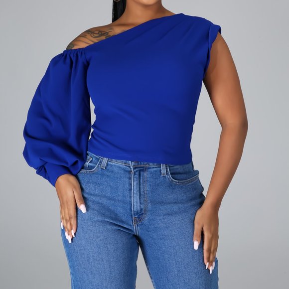 Tops | Chic Royal Blue Top | Poshmark